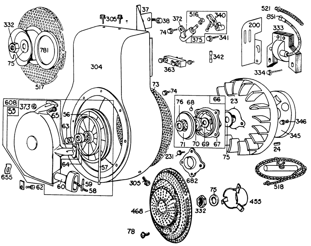 Briggs and Stratton Engine 190417-0146-XX - OEM Parts & Repair Help ...