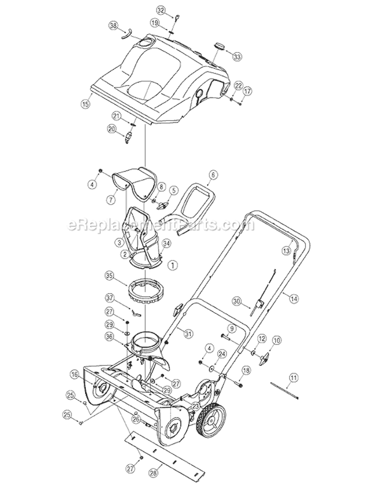 MTD Snow Blower 31A-261-308 - OEM Parts & Repair Help ...
