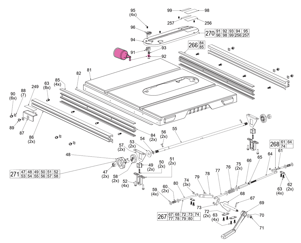 Fence Rail, Sliding 44-81-0011 - OEM Milwaukee - eReplacementParts.com