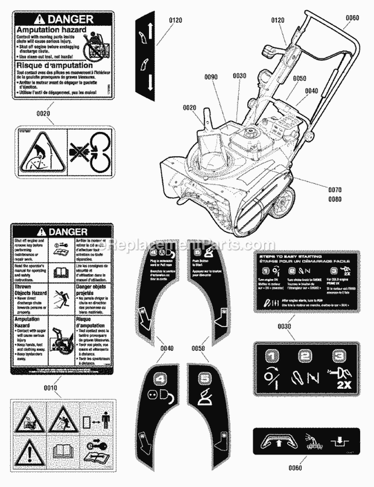 Decal, 5 Start, Fr-en 1750736YP - OEM Murray - eReplacementParts.com